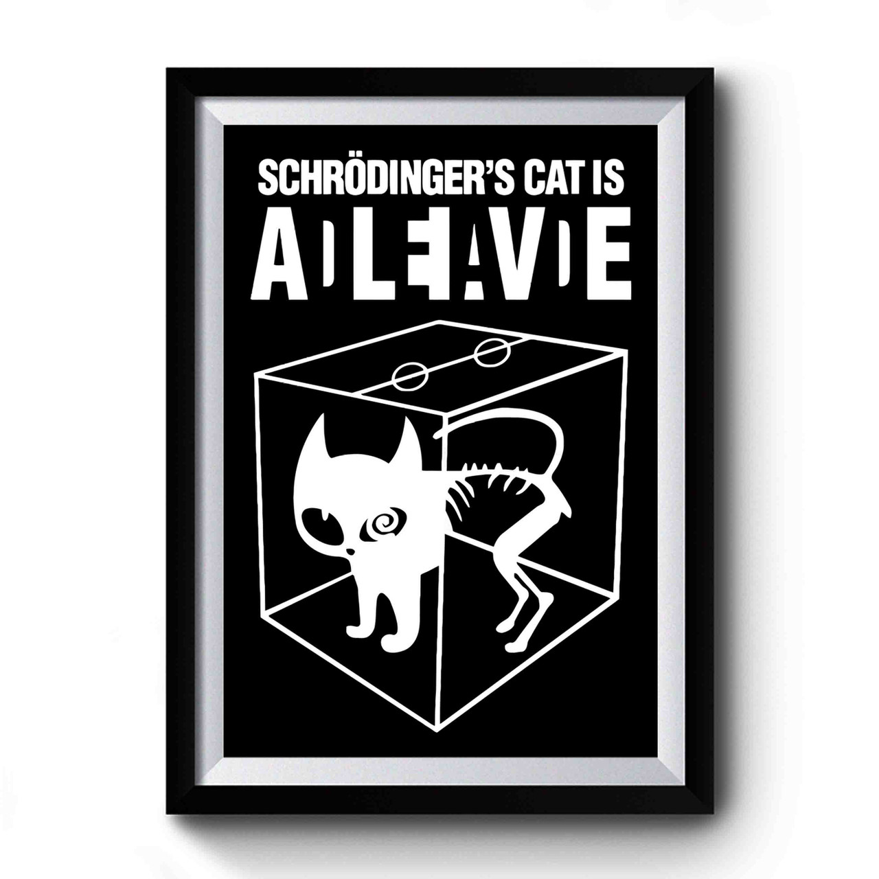 Schrodinger Cat Design And Illustration Premium Poster